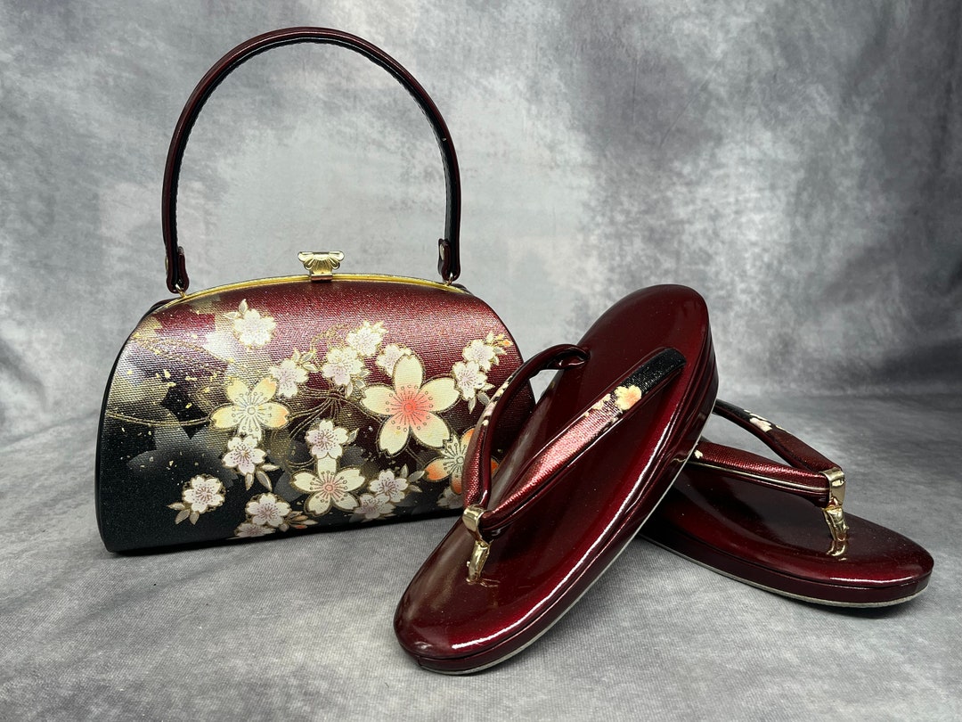 Premium Zanmai Furisode Bag With Matching Zori Sandals Set Luxury ...