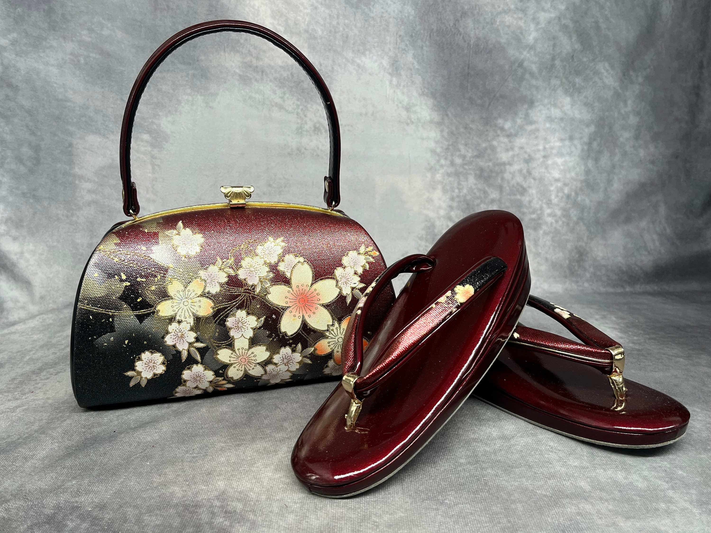 Premium Zanmai Furisode Bag With Matching Zori Sandals Set Luxury ...