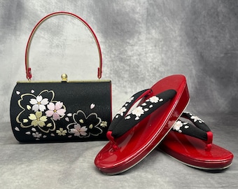 Premium Zanmai Furisode Bag With Matching Zori Sandals Set Luxury ...