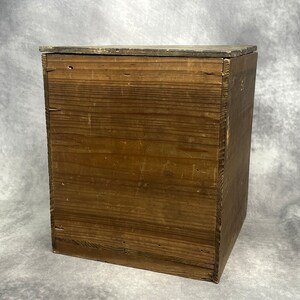 Vintage Japanese Wooden Storage Box, Hand Written Kanji Text, Old ...