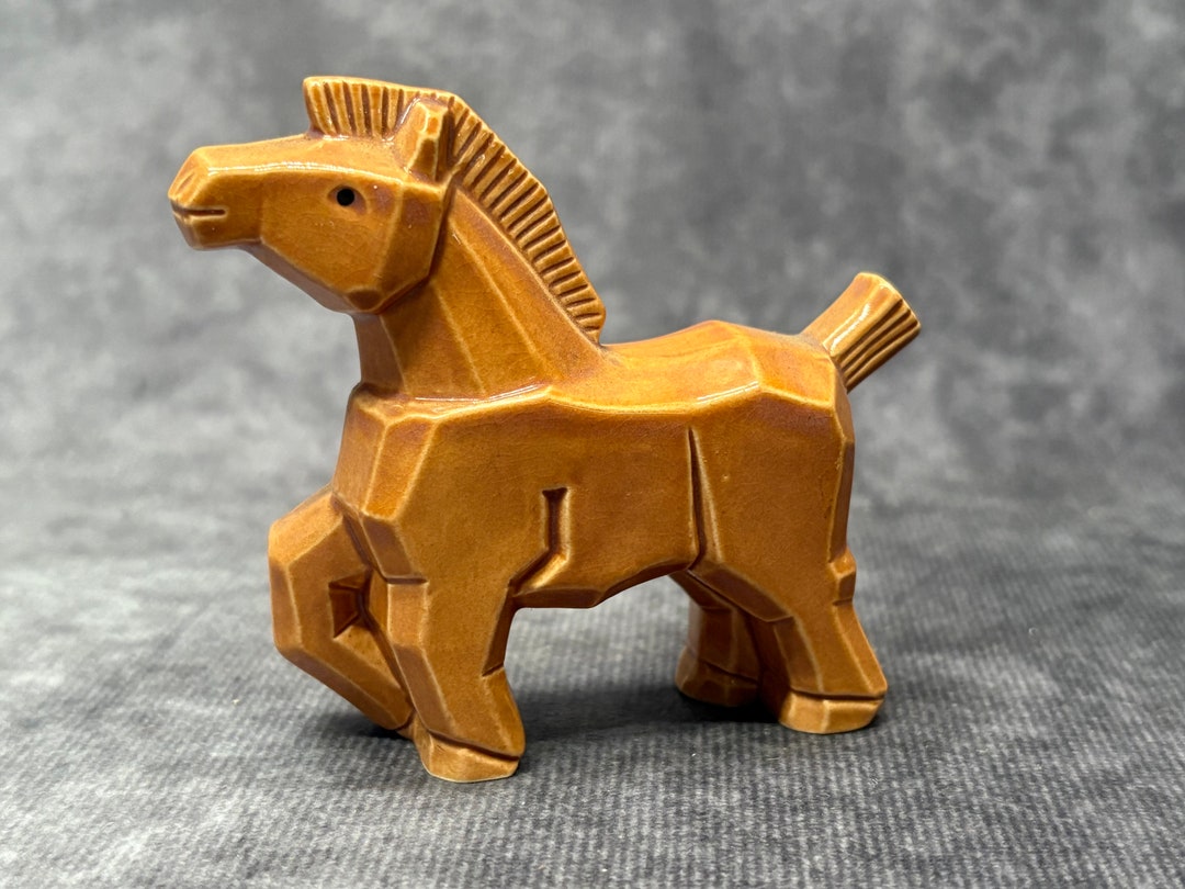 Miharu-koma Small Porcelain Horse Figure, Hand Made Japanese Folk Art ...