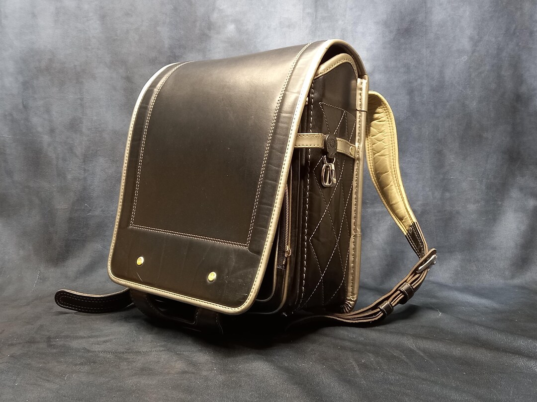 Randoseru Backpack, Black With Silver Trim Japanese Tight Stitch ...