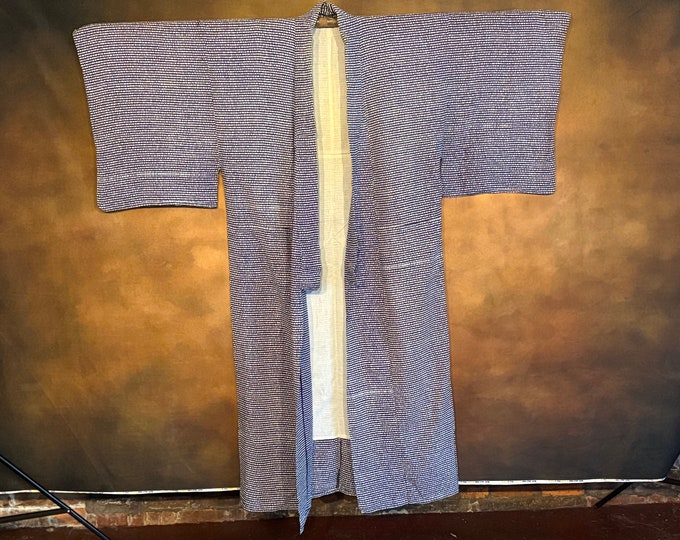 Japanese Cotton Kimono, Full Length Kimono Robe, Japanese Robe, Vintage ...