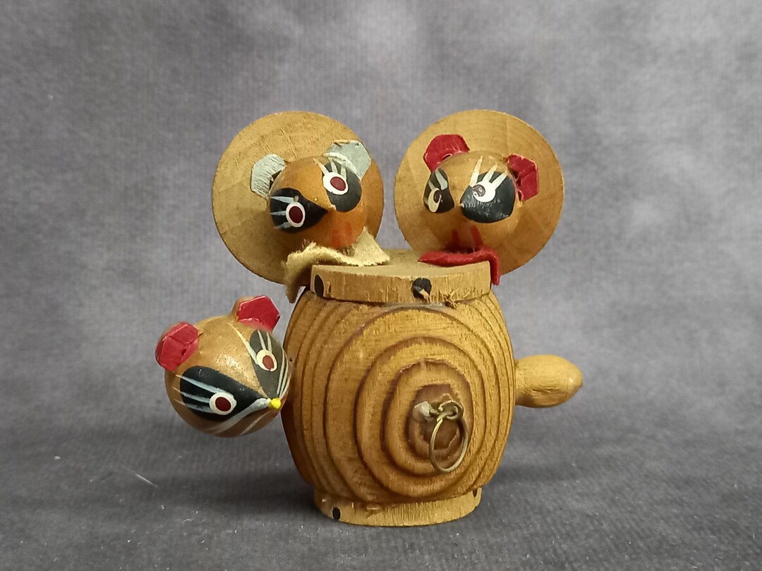 Miniature Vintage Tanuki Doll, Wooden Tanuki Kokeshi, Hand Made Folk ...