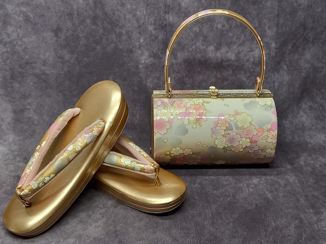 Premium Zanmai Furisode Bag With Matching Zori Sandals Set Luxury ...