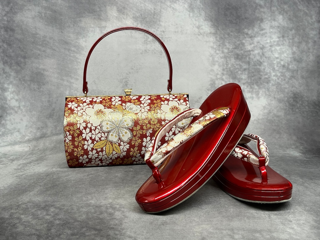 Premium Zanmai Furisode Bag With Matching Zori Sandals Set Luxury ...