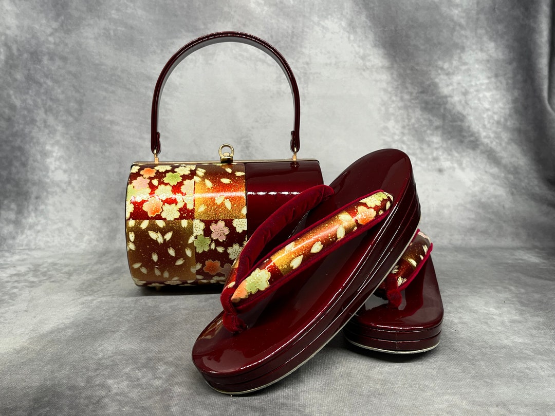 Premium Zanmai Furisode Bag With Matching Zori Sandals Set Luxury ...