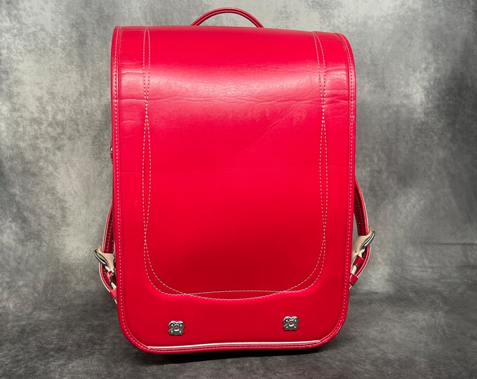 Randoseru Backpack, Red Pink Stitch Japanese Tight Stitch Randoseru Bag ...