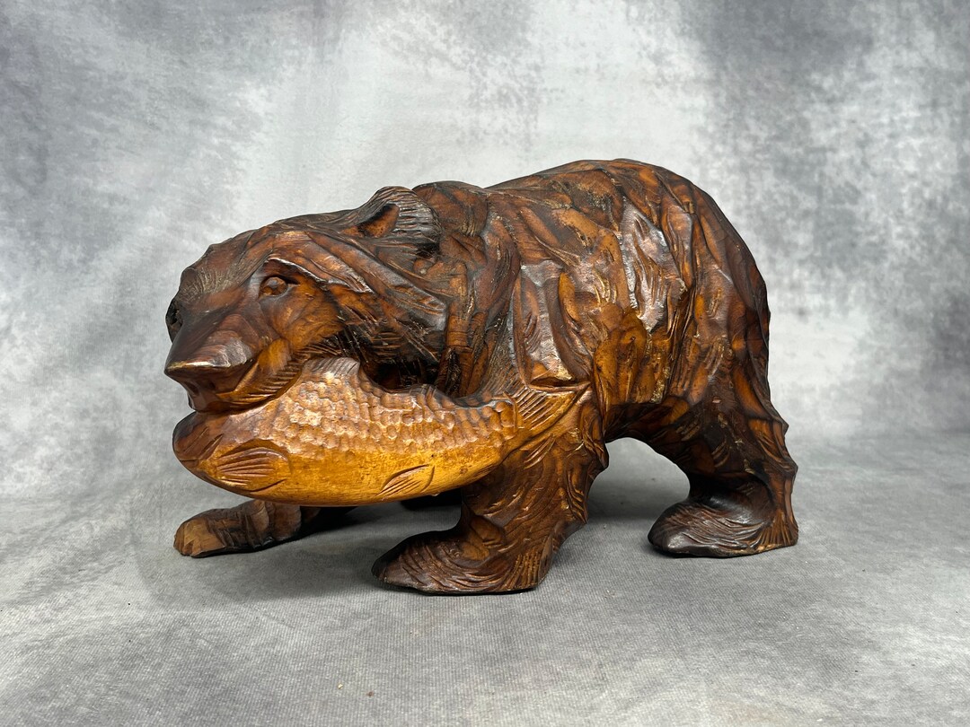 Japanese Ainu Bear, Vintage Hand Carved Wooden Bear From Japan ...