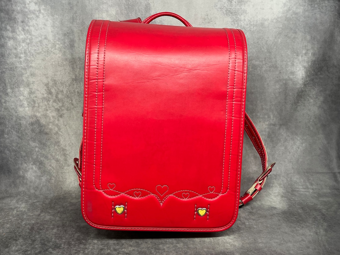 Randoseru Backpack, Red Japanese Tight Stitch Randoseru Bag, Red ...