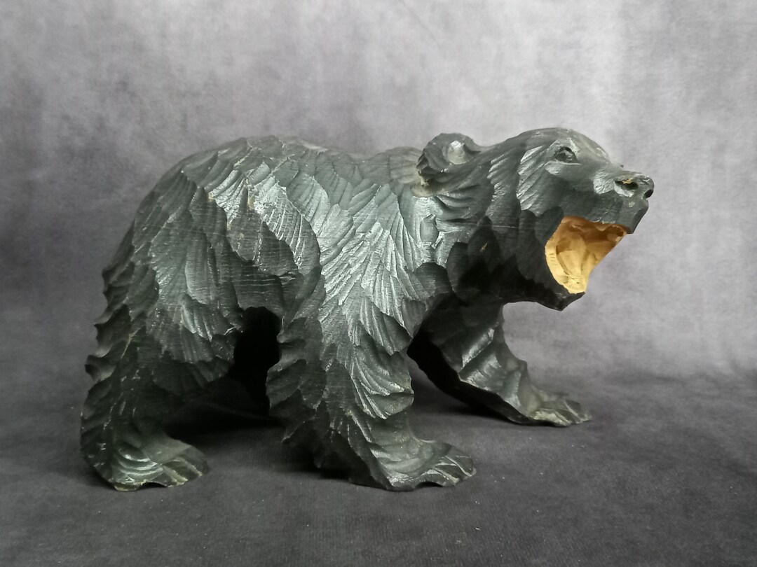 Japanese Ainu Bear, Vintage Hand Carved Wooden Bear From Japan ...