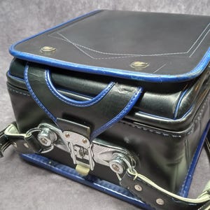 Randoseru Backpack, Black With Blue Trim Japanese Tight Stitch ...