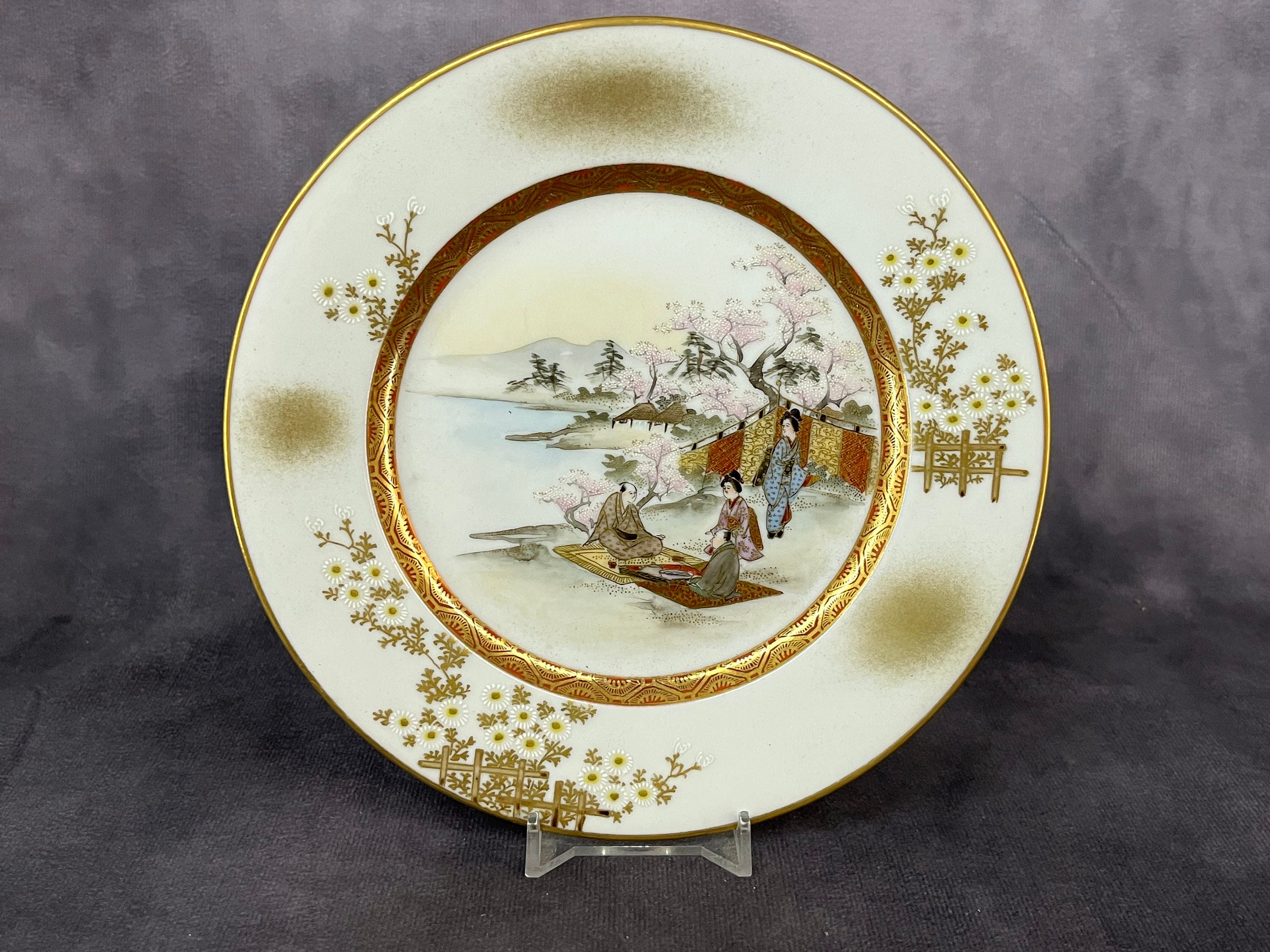 Japanese Satsuma Cake / Sandwich Plate Fantastic Detailed Gold Gilt ...
