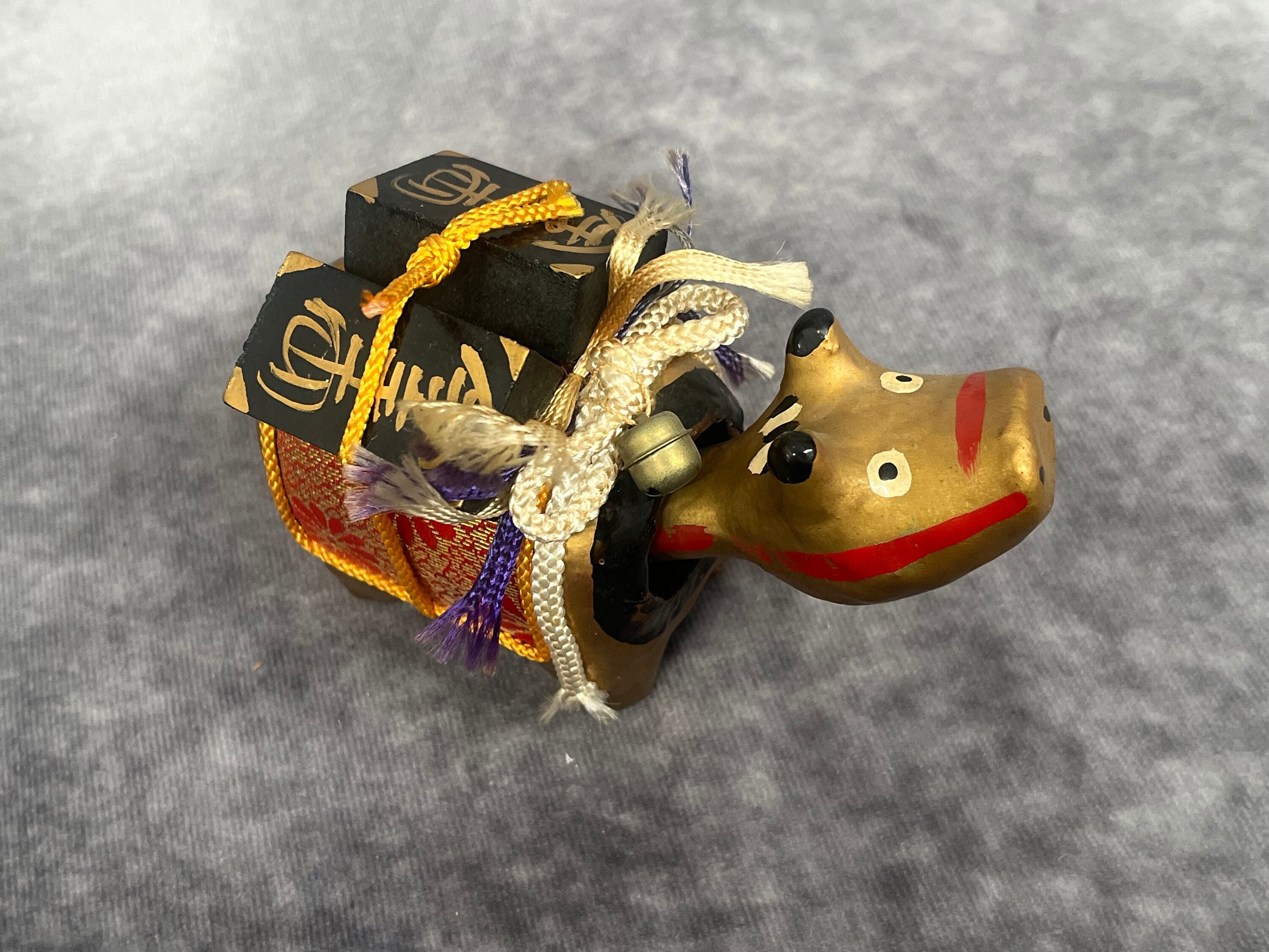 Akabeko the gold Red Cow, Paper Mache Toy Cow, Vintage Japanese Folk Art - Etsy