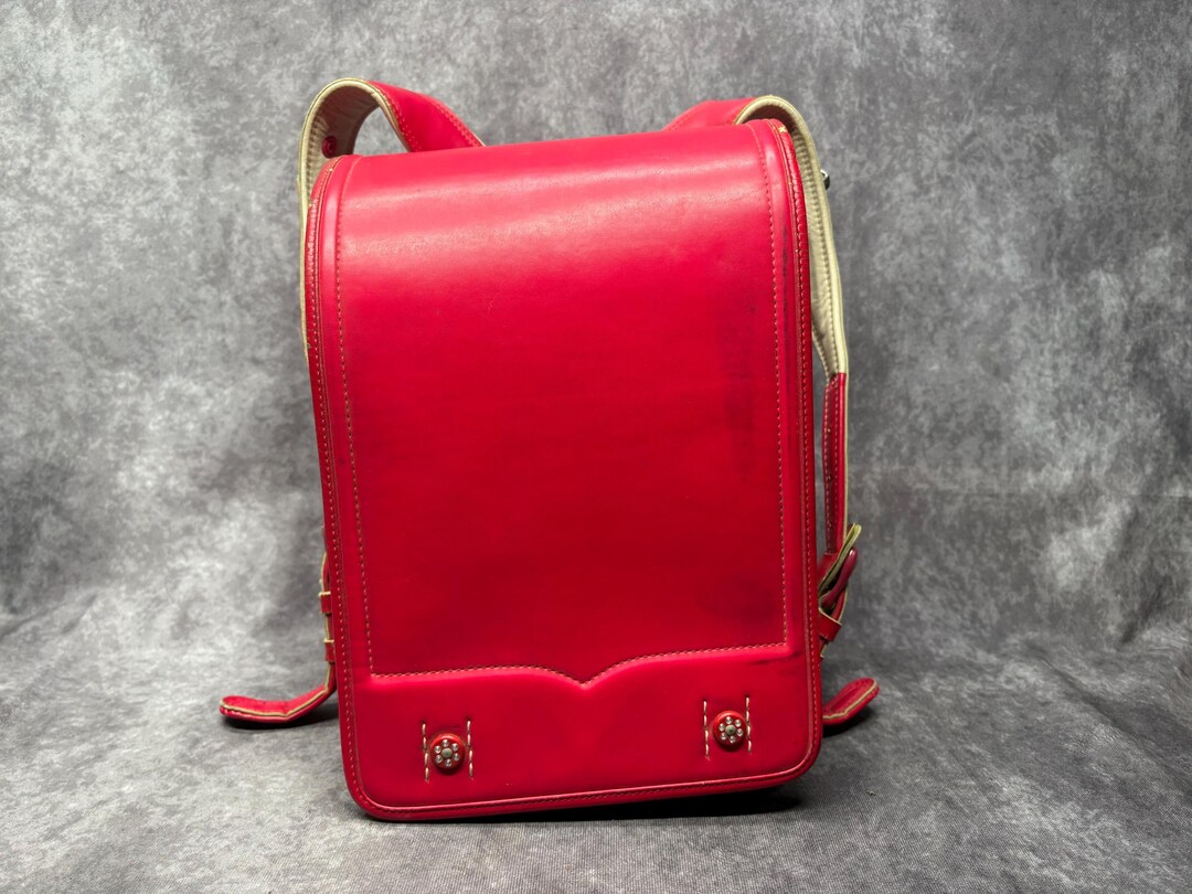 Randoseru Backpack, Red Stitch Japanese Tight Stitch Randoseru Bag, Red ...