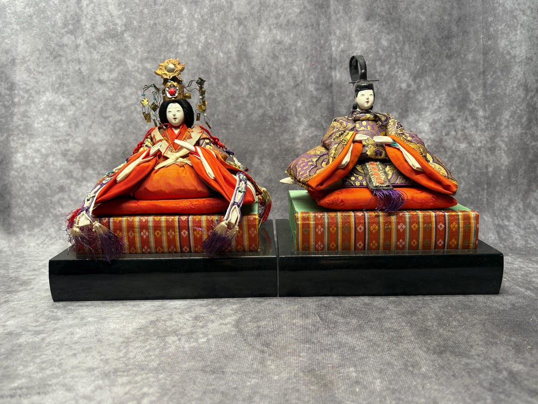 Emperor & Empress, Mid Century Japanese Hina Dolls, Vintage Japanese ...