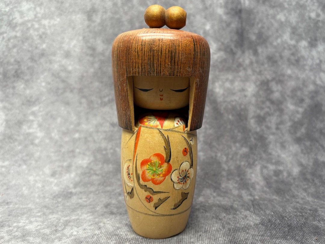 Kojo Tanaka Kokeshi Doll, Vintage Wooden Sosaku Kokeshi, Hand Made Folk ...