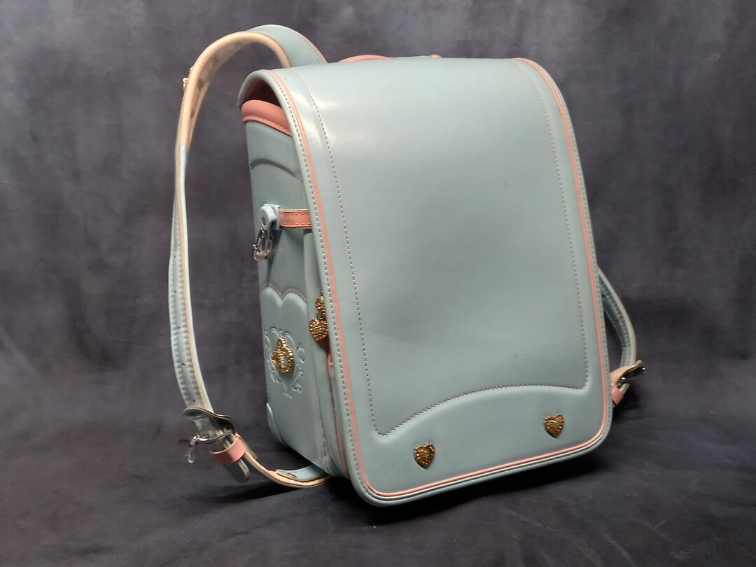 Randoseru Backpack, Light Blue With Pink Trim Japanese Tight Stitch ...