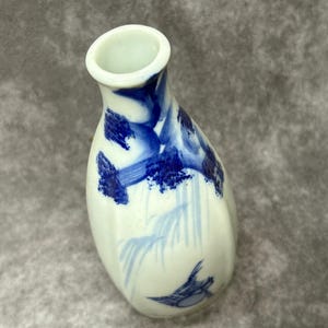 Sake Bottle Vintage Blue & White Hand Painted Japanese Sake Bottles ...
