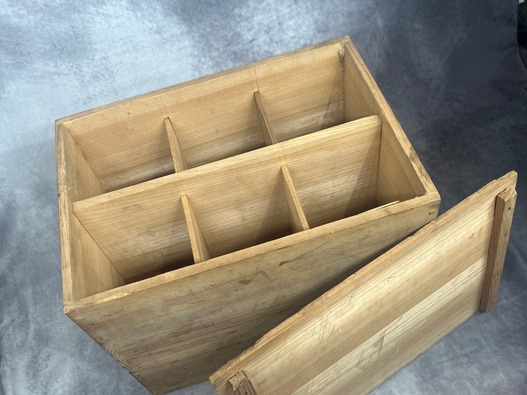 Vintage Japanese Wooden Storage Box, 6 Compartment Lidded Box - Etsy