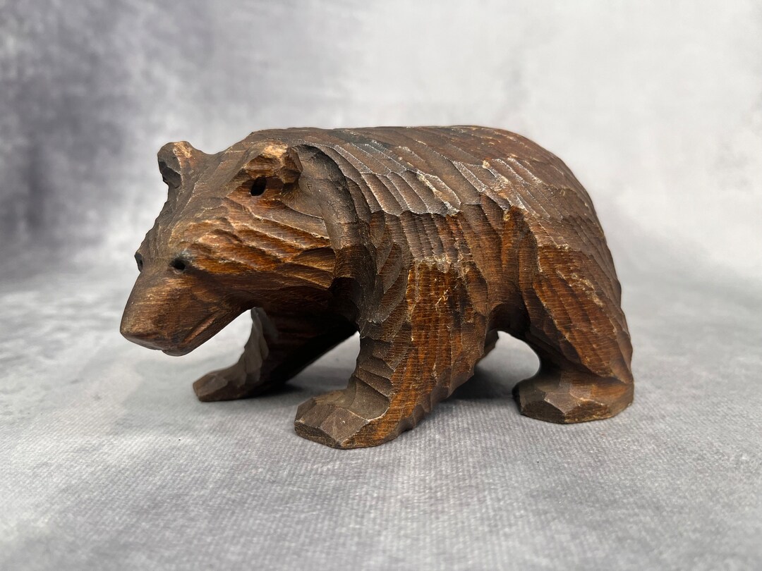 Japanese Ainu Bear, Vintage Hand Carved Wooden Bear From Japan ...