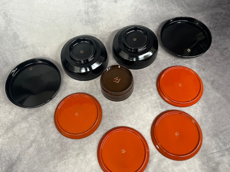 Set of 9 Lacquer Bowls/dishes, Vintage Japanese Kitchen Ware - Etsy