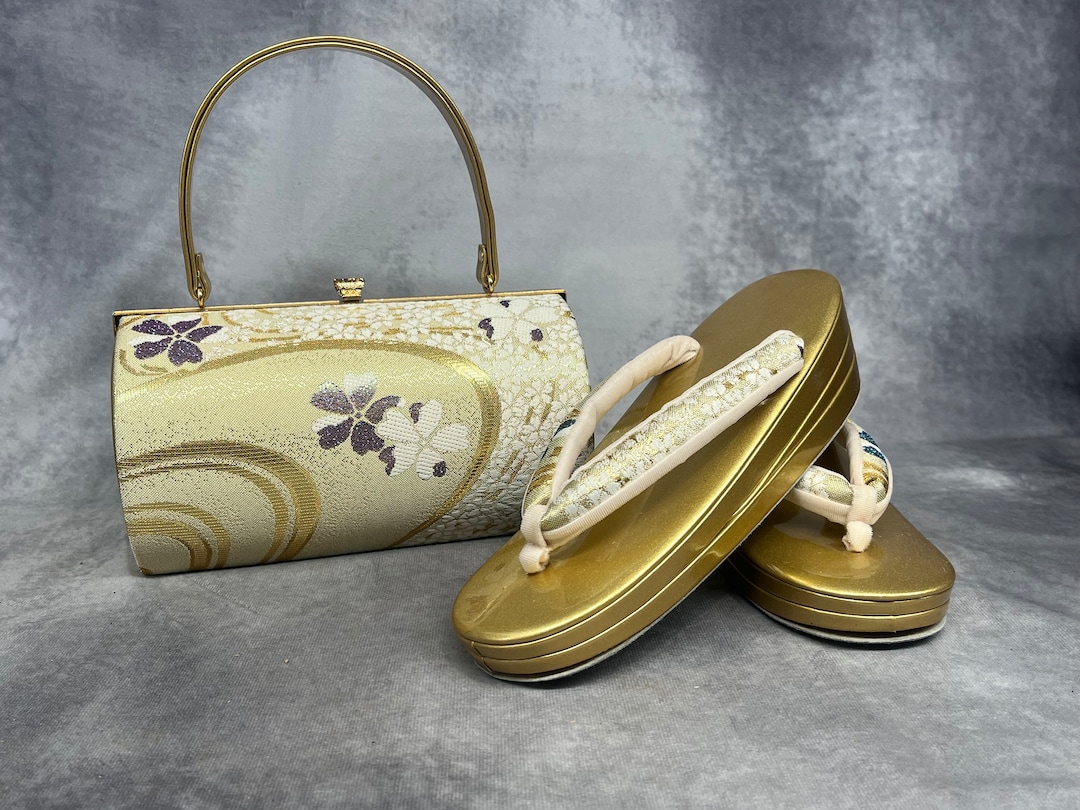 Premium Zanmai Furisode Bag With Matching Zori Sandals Set Luxury ...