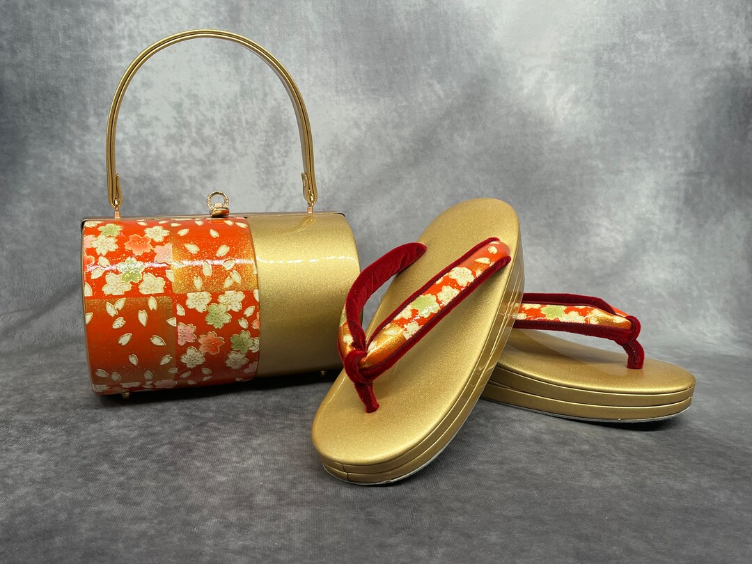 Premium Zanmai Furisode Bag With Matching Zori Sandals Set Luxury ...