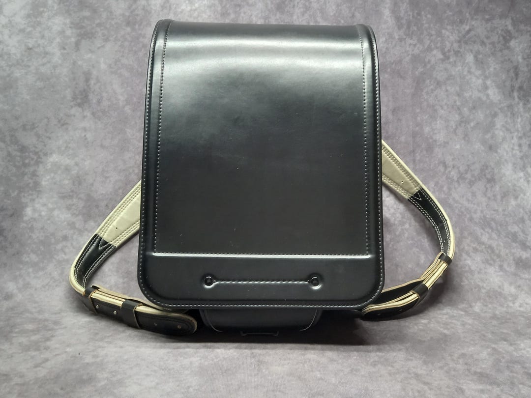 Randoseru Backpack, Black With Blue Trim Japanese Tight Stitch ...