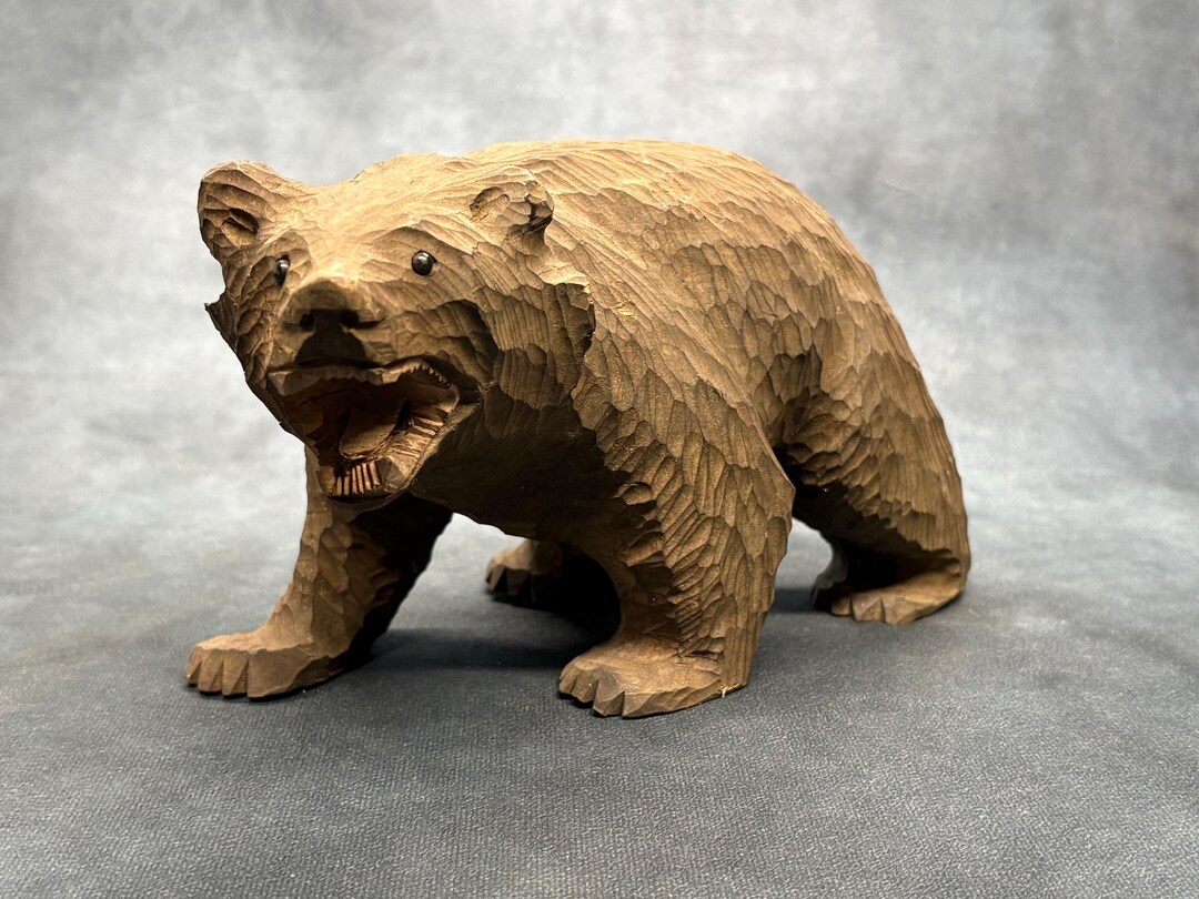 Vintage Japanese Ainu Bear, Vintage Hand Carved Wooden Bear From Japan ...
