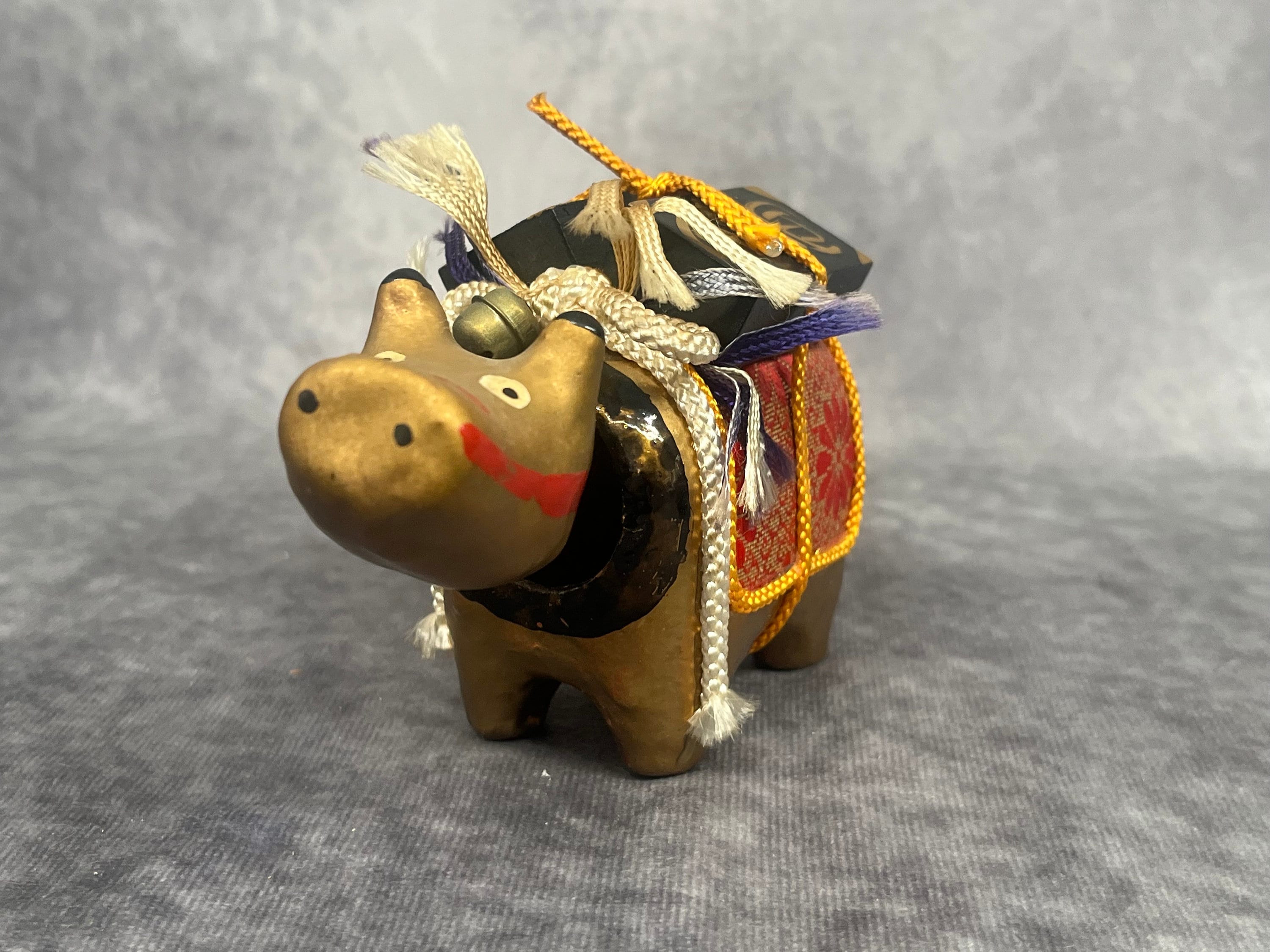 Akabeko the gold Red Cow, Paper Mache Toy Cow, Vintage Japanese Folk Art - Etsy