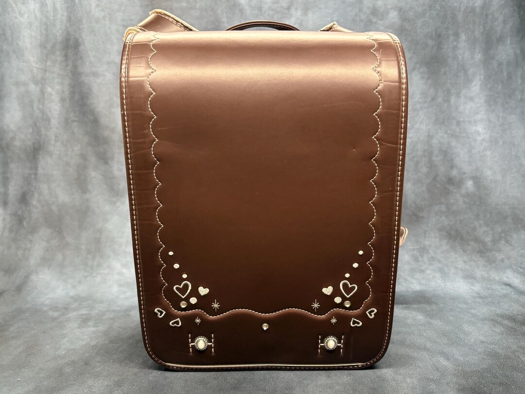 Randoseru Backpack, Brown With Pink Stitch Japanese Tight Stitch ...