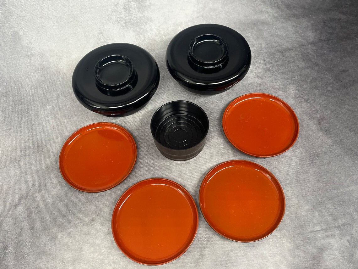 Set of 9 Lacquer Bowls/dishes, Vintage Japanese Kitchen Ware - Etsy