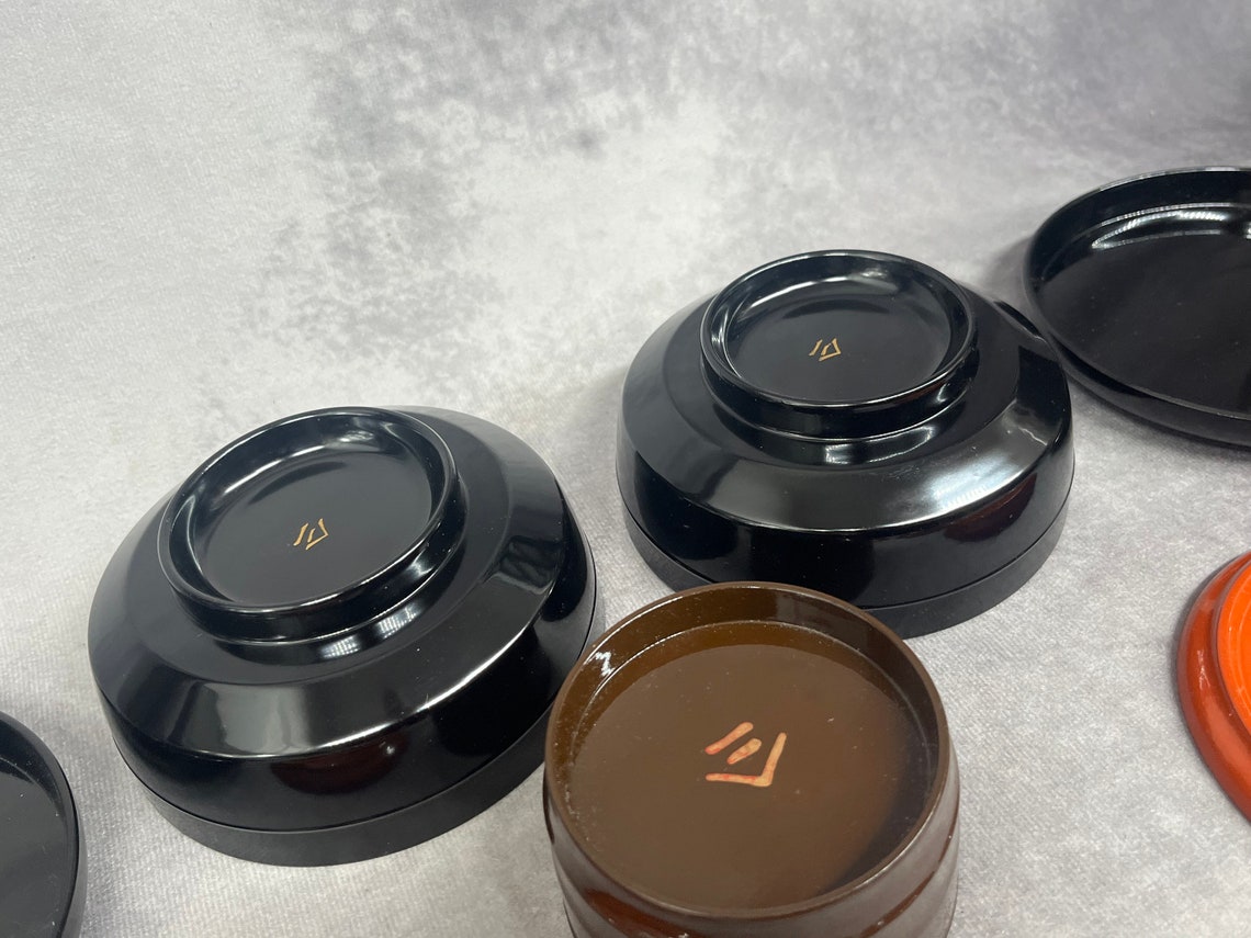 Set of 9 Lacquer Bowls/dishes, Vintage Japanese Kitchen Ware - Etsy
