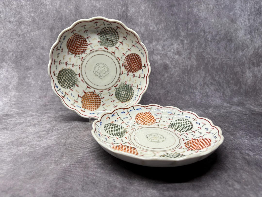 Pair of Japanese Porcelain Dinner Plates / Dishes Antique Plates - Etsy