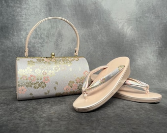 Premium Zanmai Furisode Bag With Matching Zori Sandals Set, Luxury ...