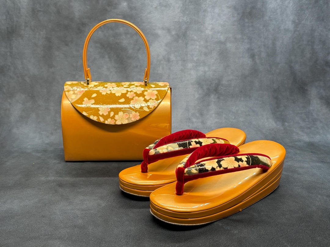 Premium Zanmai Furisode Bag With Matching Zori Sandals Set Luxury ...