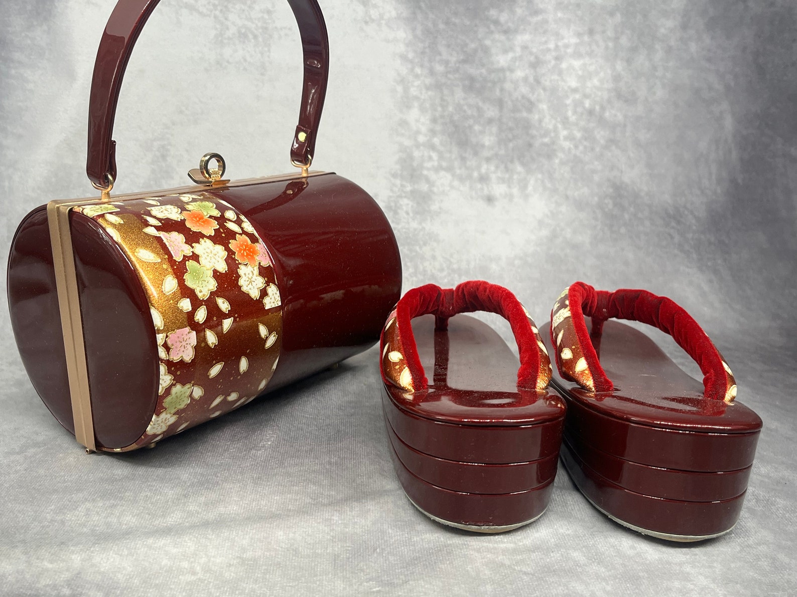 Premium Zanmai Furisode Bag With Matching Zori Sandals Set Luxury ...