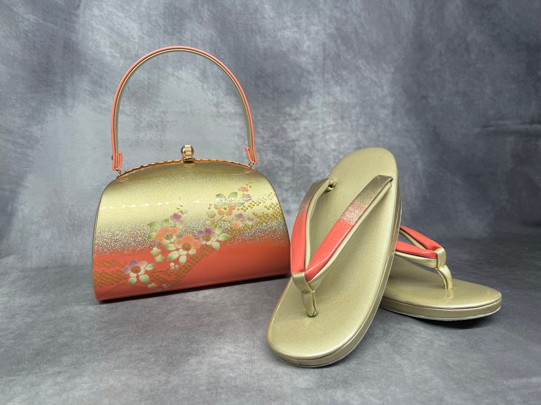 Premium Zanmai Furisode Bag With Matching Zori Sandals Set Luxury ...