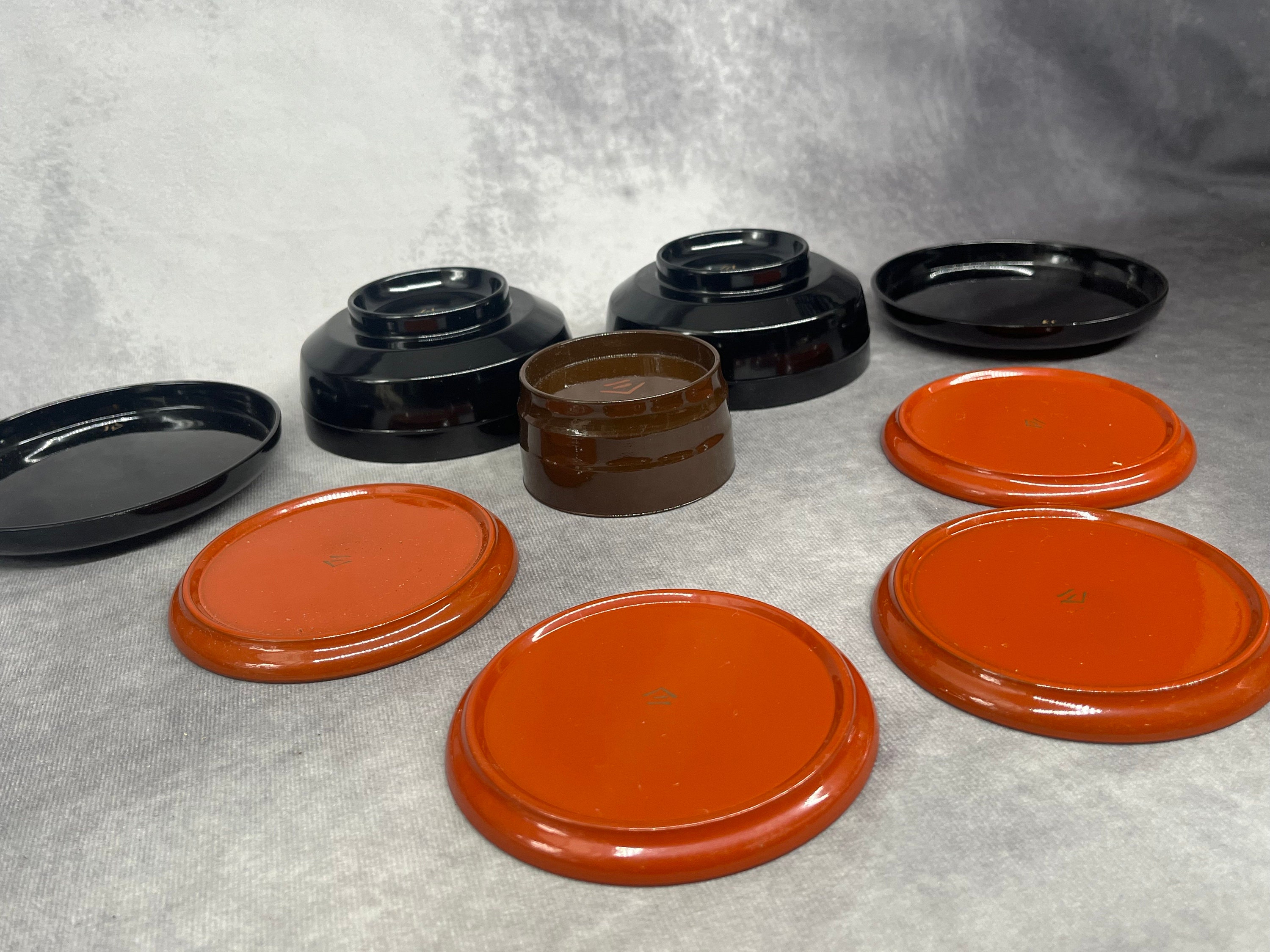Set of 9 Lacquer Bowls/dishes, Vintage Japanese Kitchen Ware - Etsy