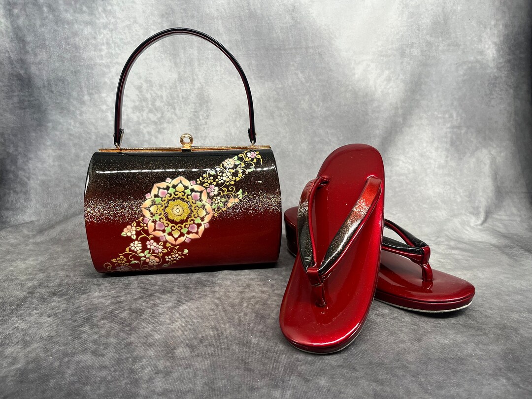 Premium Zanmai Furisode Bag With Matching Zori Sandals Set Luxury ...