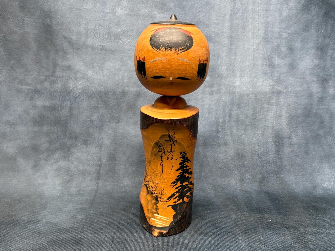 Vintage Japanese Bobblehead Kokeshi Doll, Wooden Kokeshi, Hand Made ...