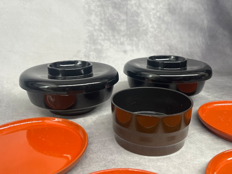 Set of 9 Lacquer Bowls/dishes, Vintage Japanese Kitchen Ware - Etsy