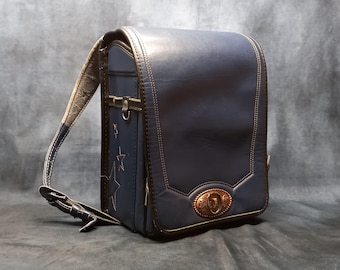 Randoseru Backpack, Metallic Blue Japanese Tight Stitch Randoseru Bag ...
