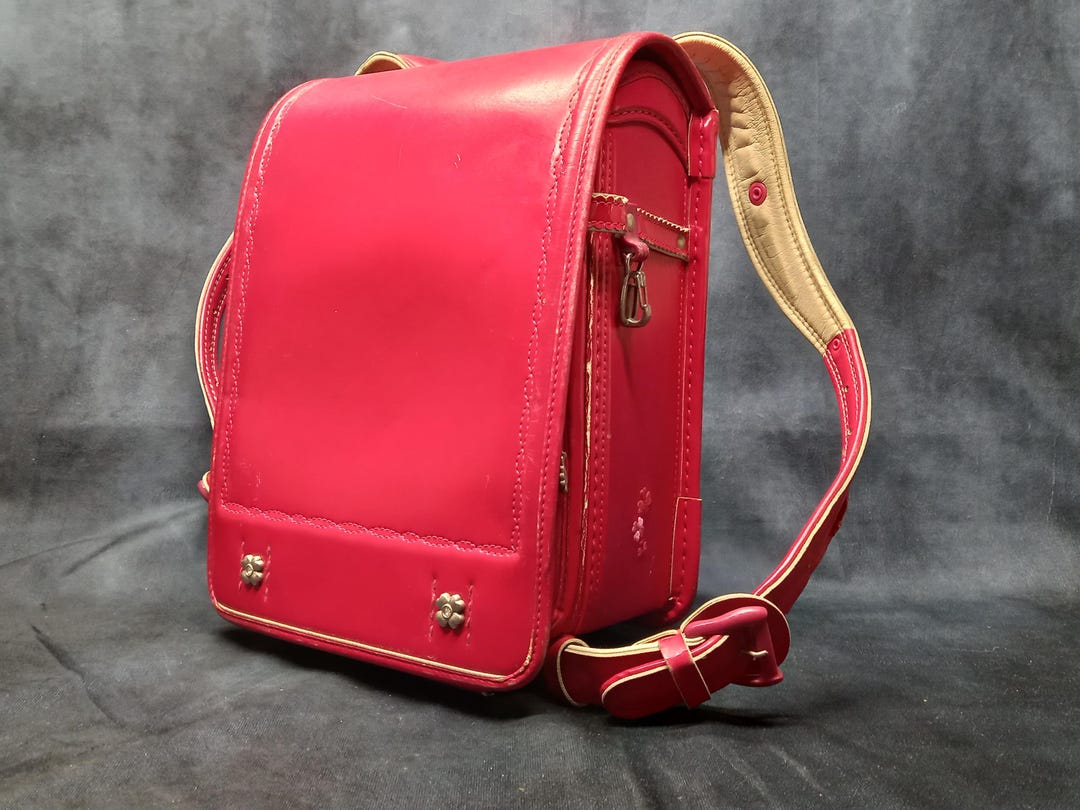 Randoseru Backpack, Red Japanese Tight Stitch Randoseru Bag, Red ...