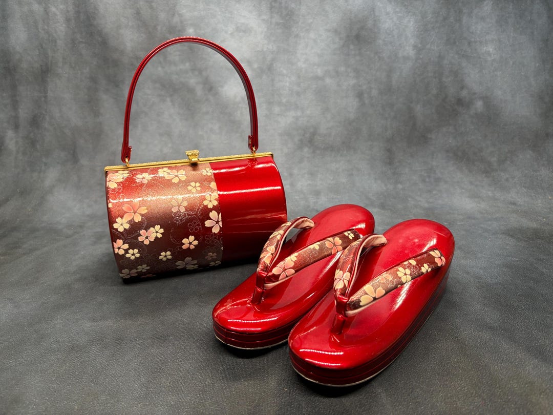 Premium Zanmai Furisode Bag With Matching Zori Sandals Set Luxury ...