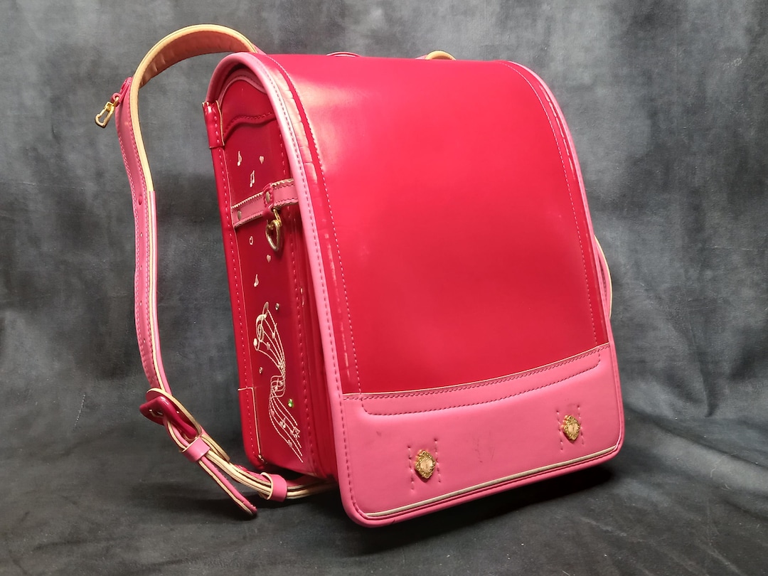 Randoseru Backpack, Red With Pink Trim Japanese Tight Stitch Randoseru ...