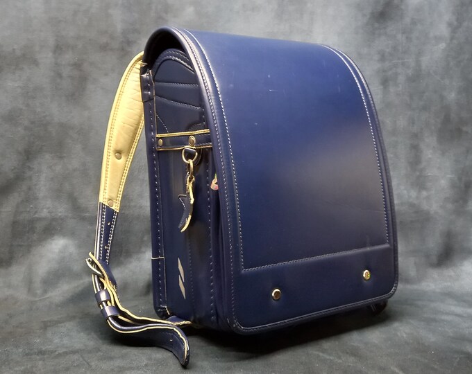 Randoseru Backpack, Blue Japanese Tight Stitch Randoseru Bag, Blue ...