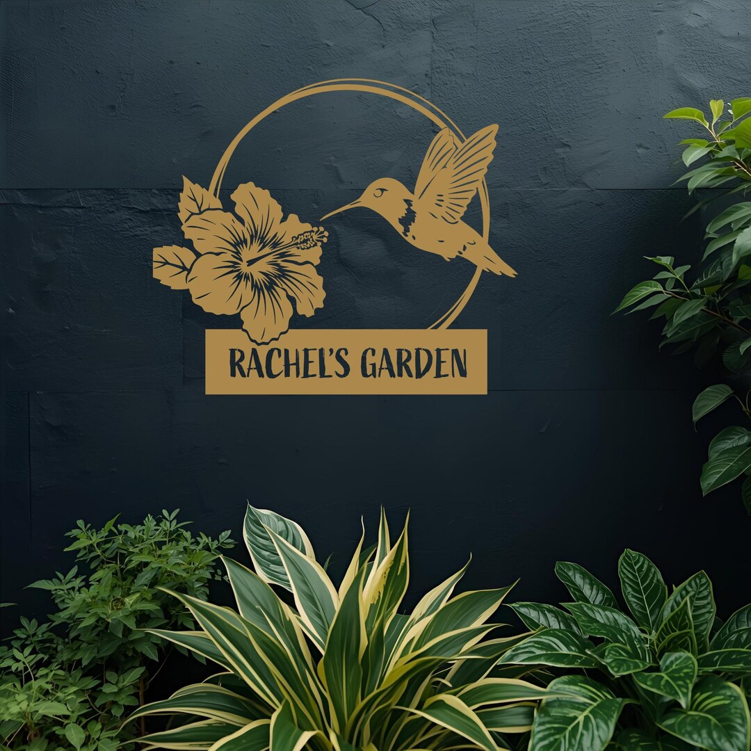 Custom Hummingbird Garden Sign- Personalized Metal Garden Decor ...