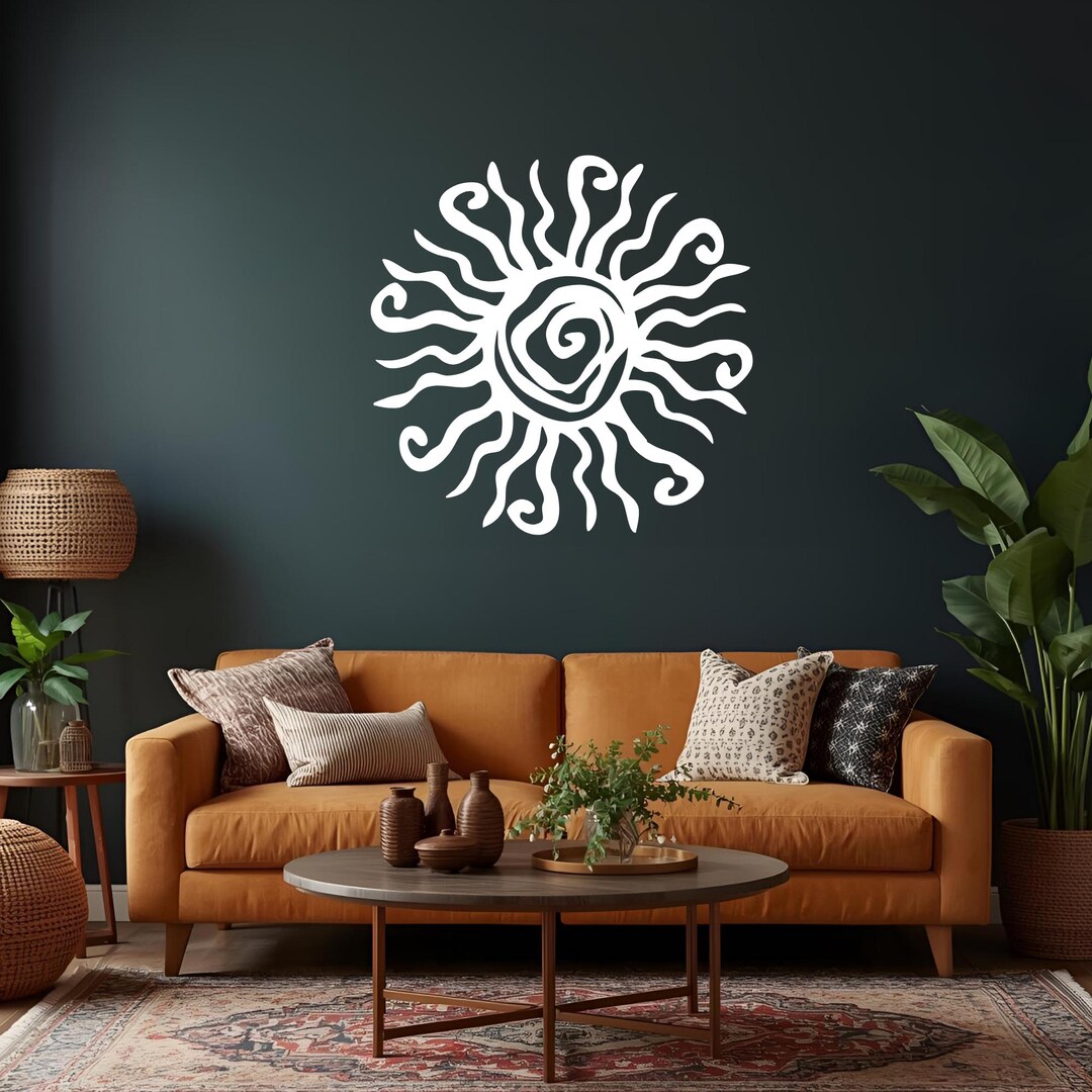 Boho Sun Metal Wall Art- Gold Spiral Sunburst- Laser-cut Metal Decor - Etsy